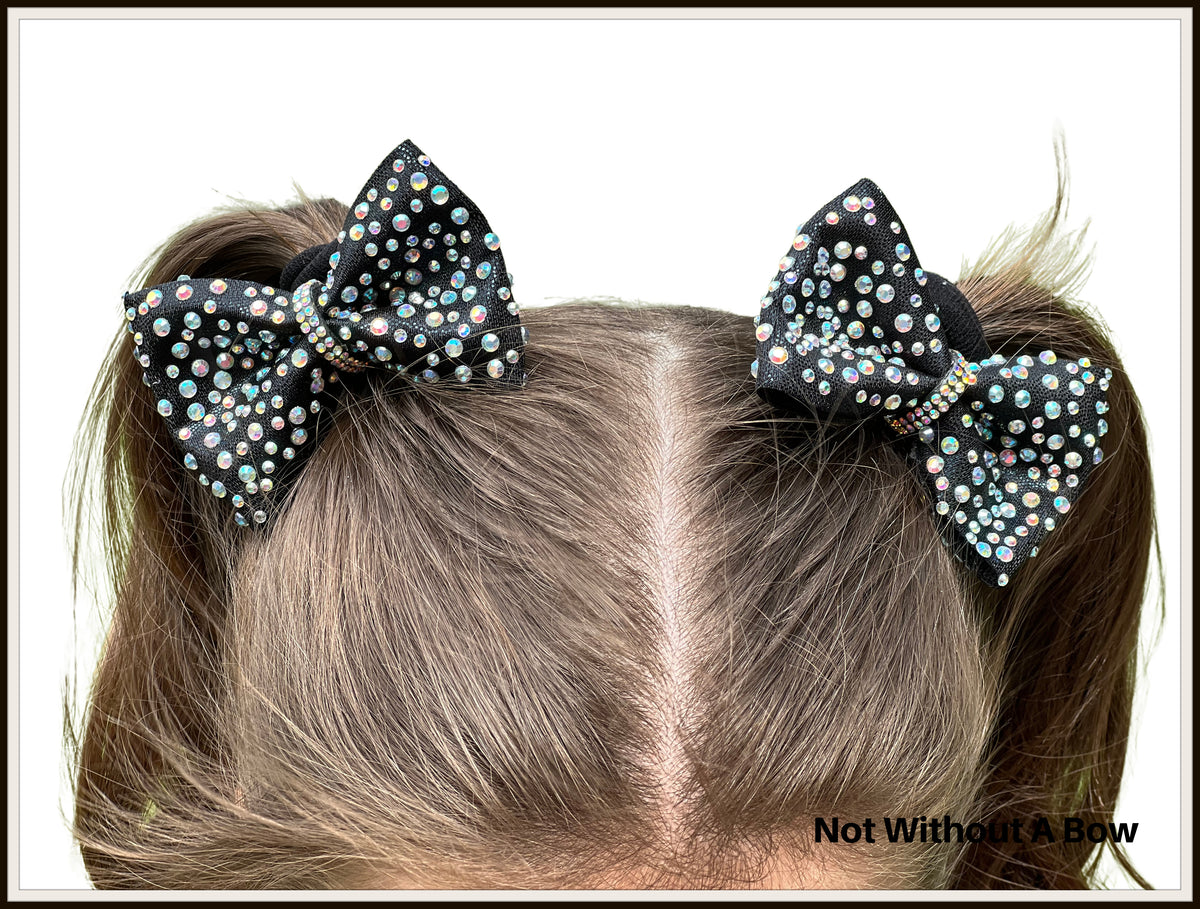 Pigtail Glitzy Rhinestone Cheer Bow Not Without A Bow notwithoutabow