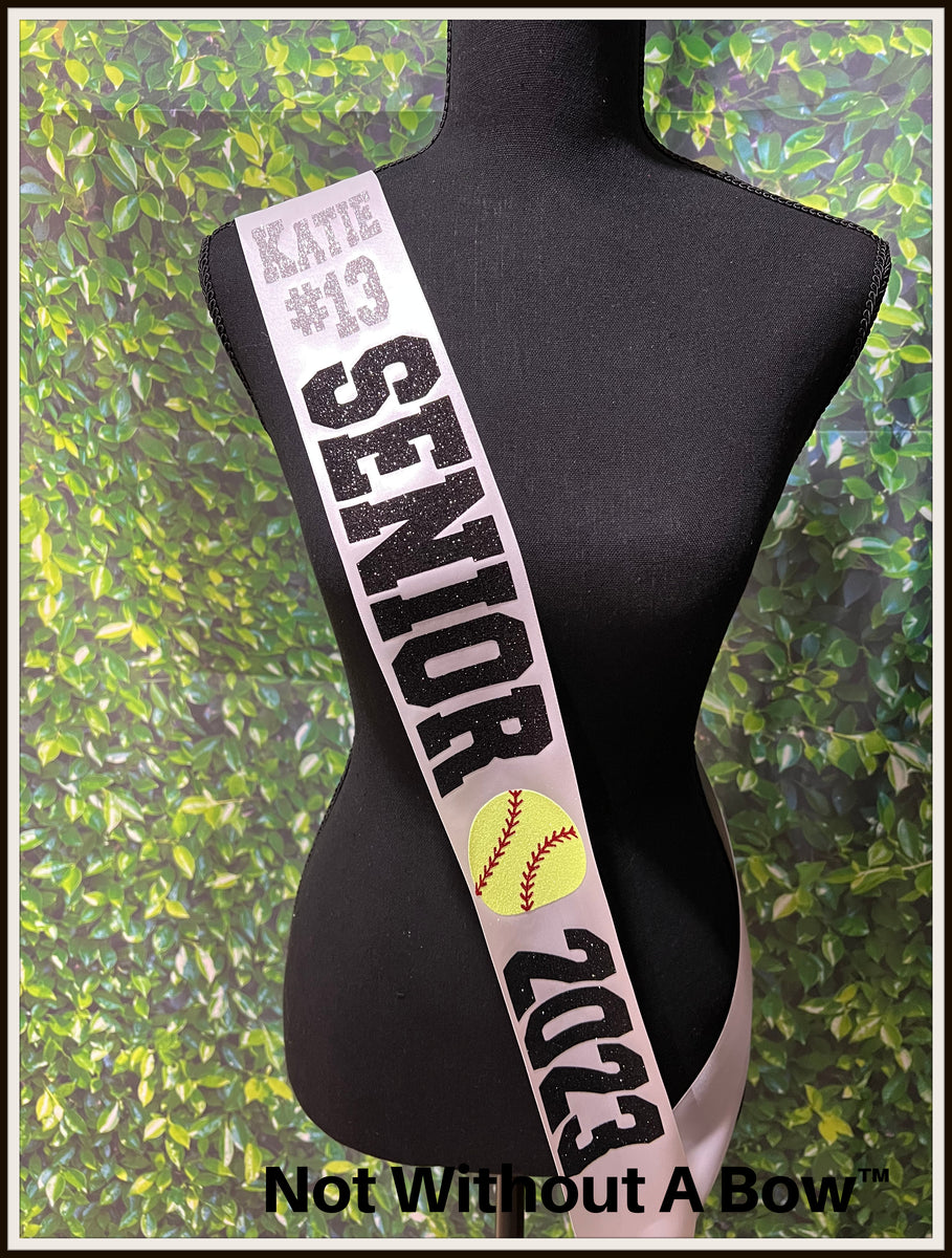 Softball Sash With Number - Softball Senior Sash - Customize Colors ...