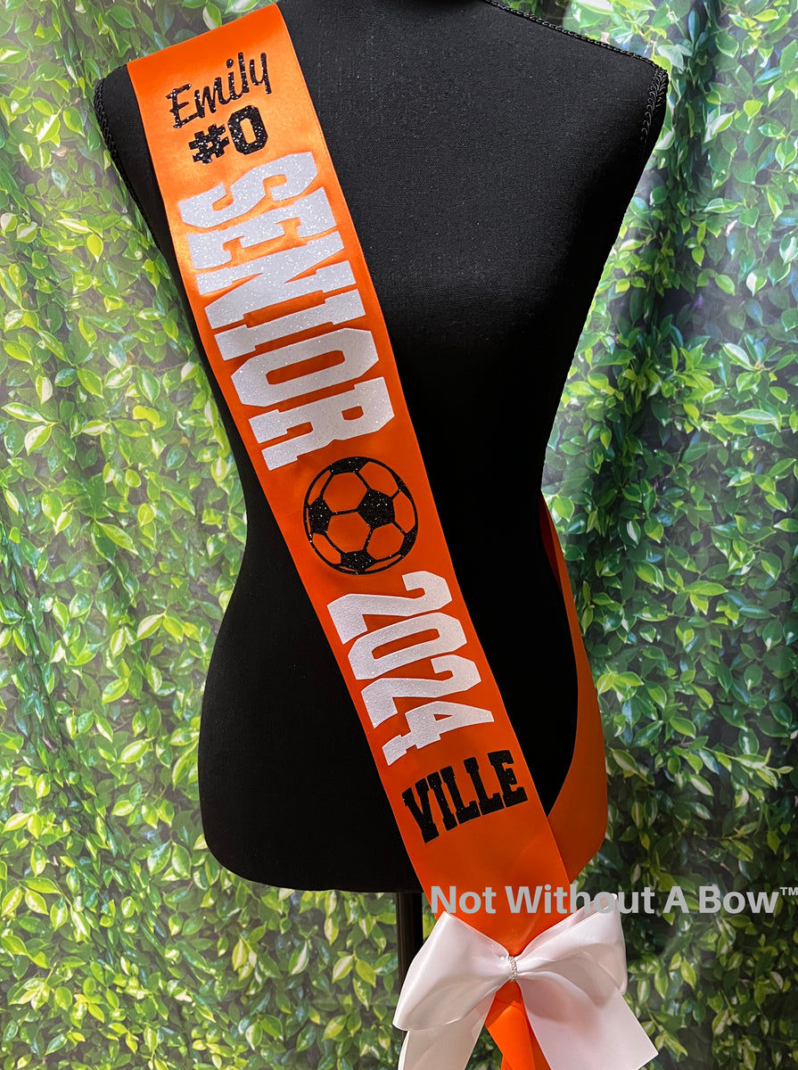 Soccer Senior Night Sash - Wide Sash - Customize Colors – notwithoutabow