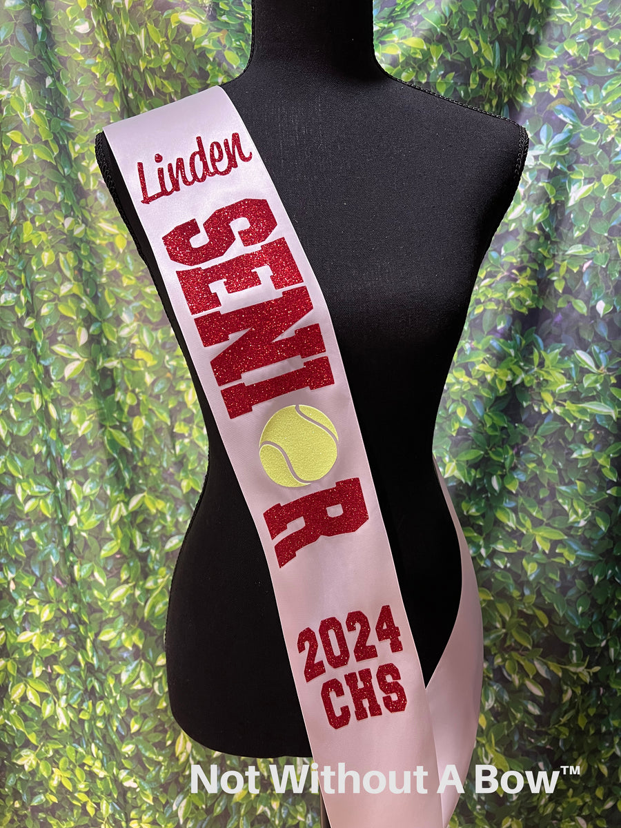 Tennis Senior 2027 Sash - Wide Sash - Customize Colors – notwithoutabow