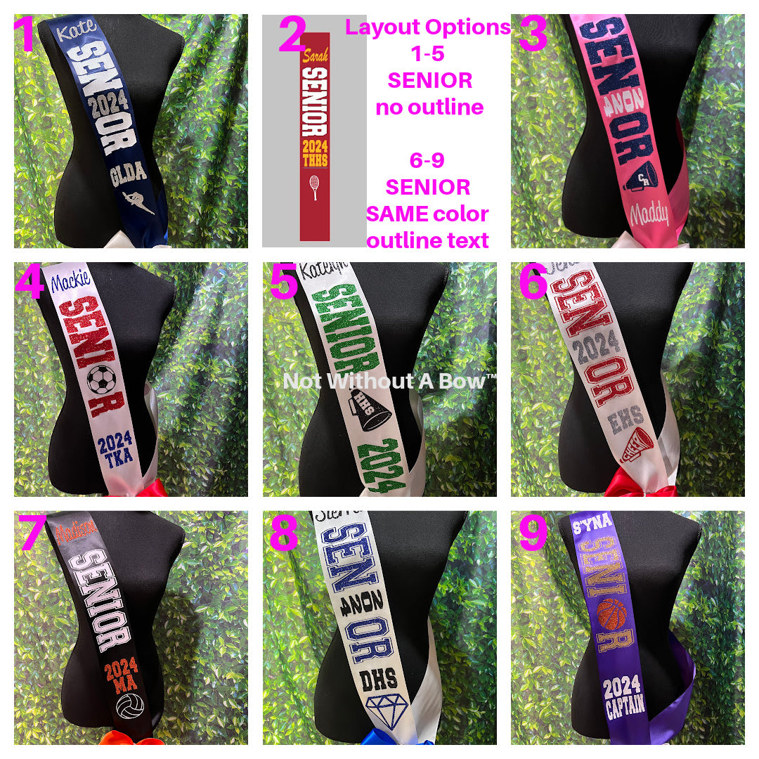 Drill Team Majorette Senior Sash 2026 - Wide Sash - Customize Colors ...