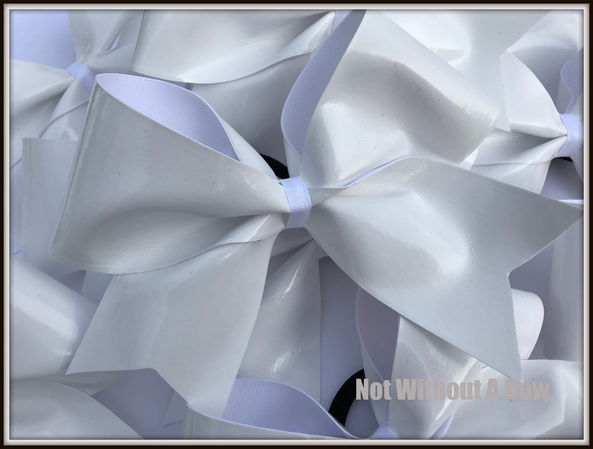 Signature Bow - White Autograph Cheer Bow - Write On Bow – notwithoutabow